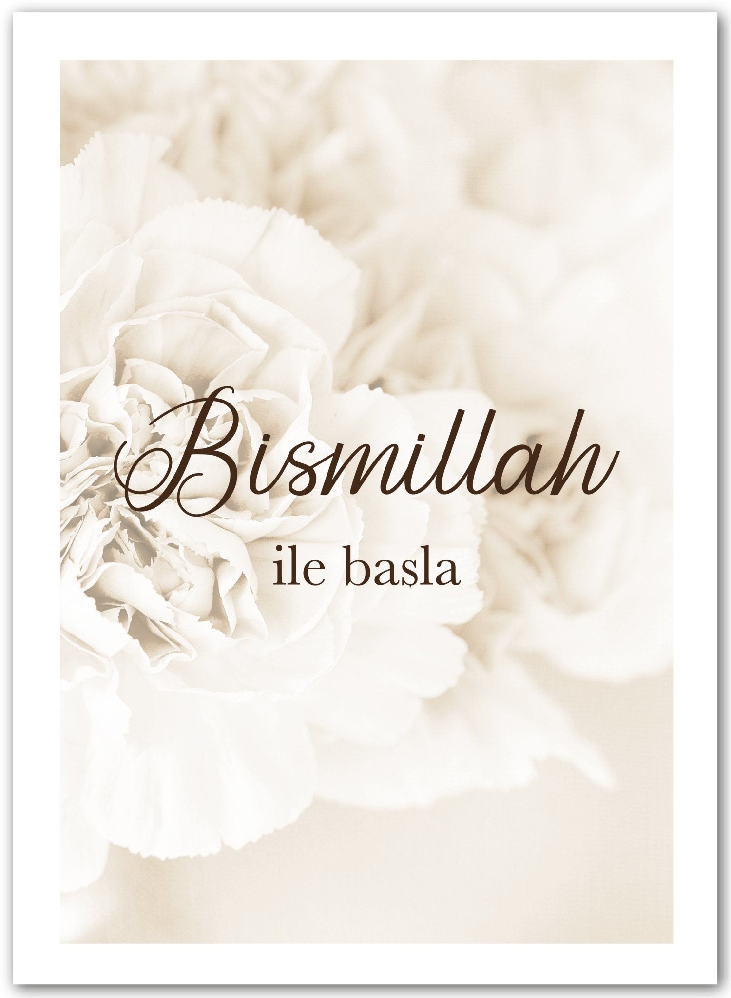 Bismillah ile basla - in beige, rosa oder weiß - Poster – Beautiful Wall